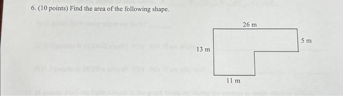 Solved 6. (10 points) Find the area of the following shape. | Chegg.com
