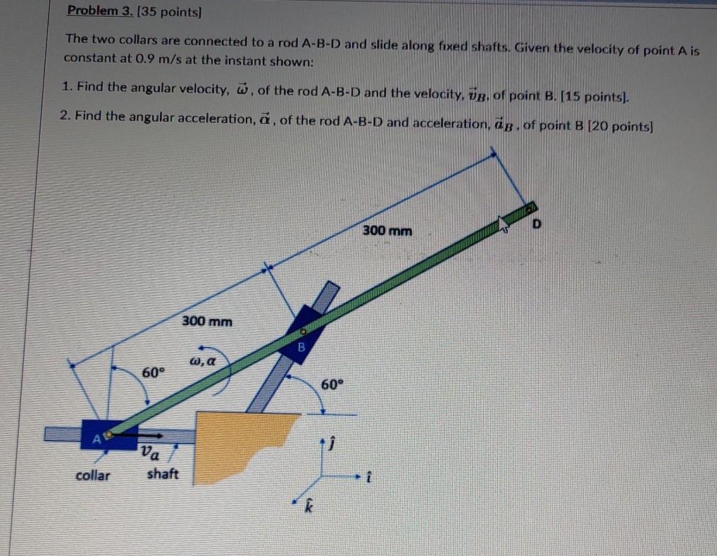 Solved Problem 3. (35 points) The two collars are connected | Chegg.com
