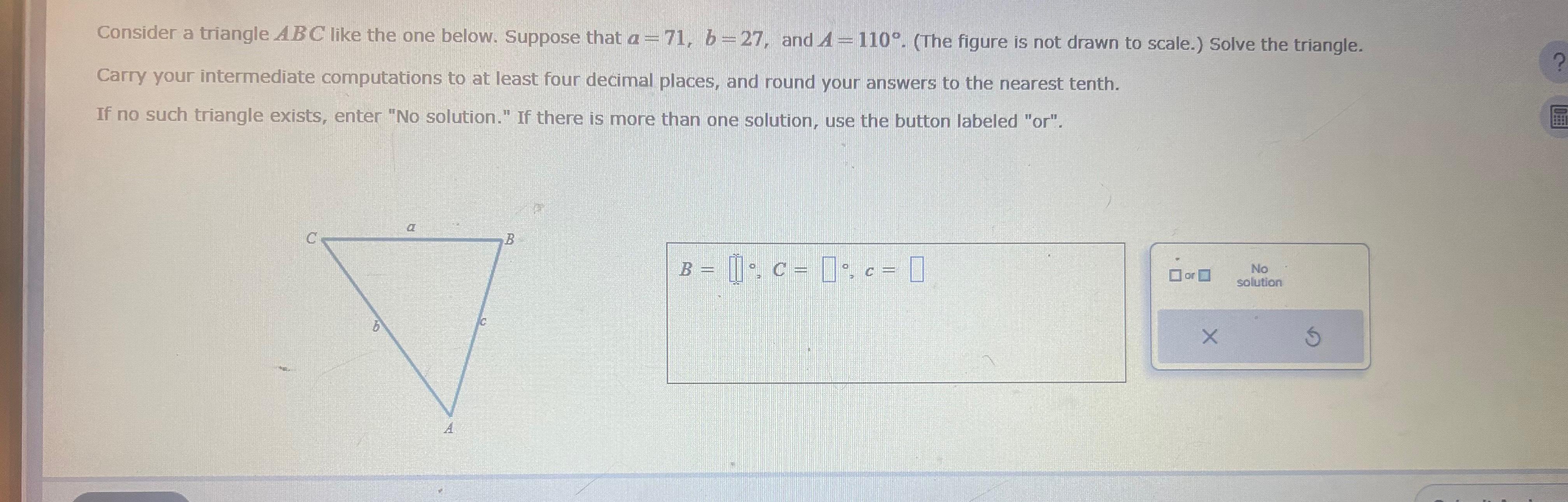 Solved Consider a triangle ABC like the one below. Suppose | Chegg.com