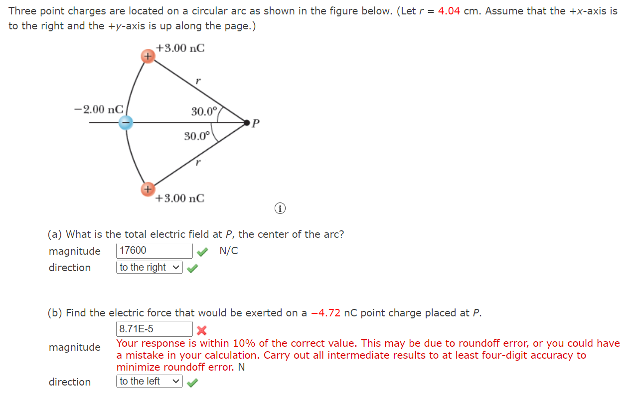 Solved Three point charges are located on a circular arc as | Chegg.com