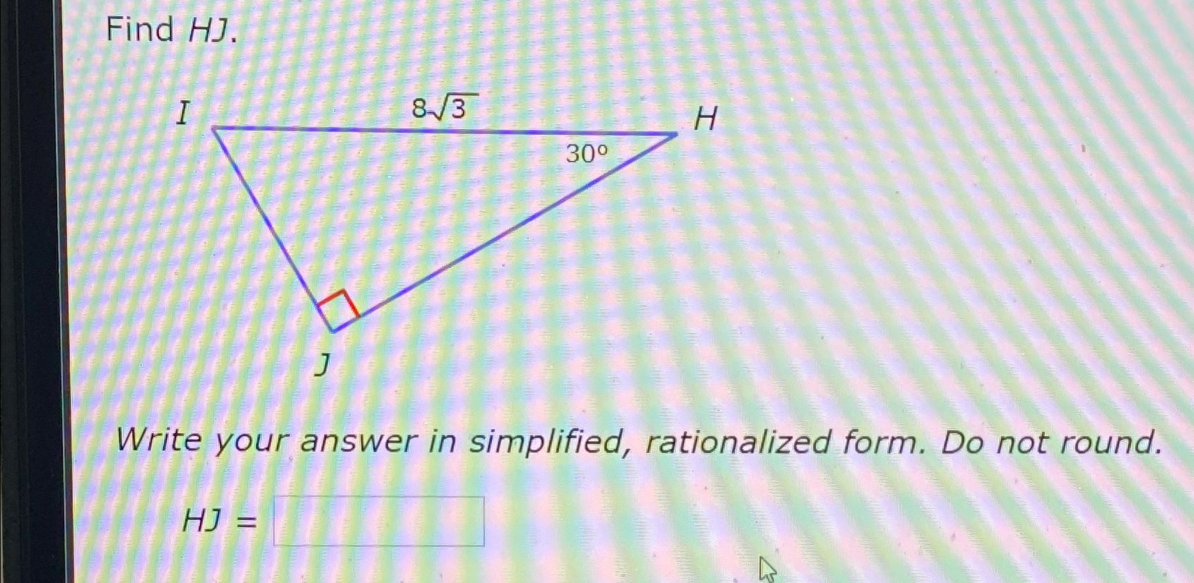 Solved Find HJ.Write your answer in simplified, rationalized | Chegg.com
