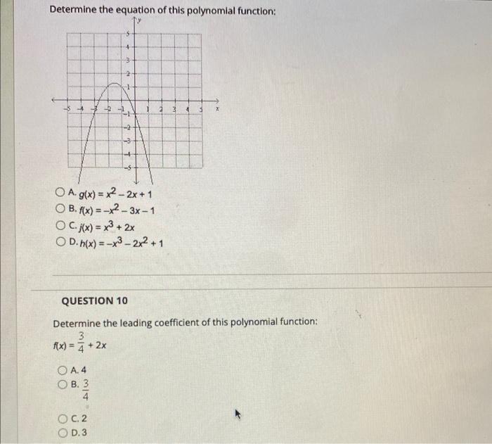 Solved Determine the degree of this polynomial function: | Chegg.com