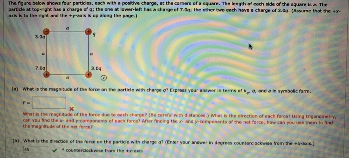 Solved The figure below shows four particles, each with a | Chegg.com