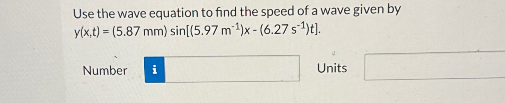 Solved Use the wave equation to find the speed of a wave | Chegg.com