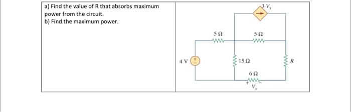 Solved a) Find the value of R that absorbs maximum power | Chegg.com