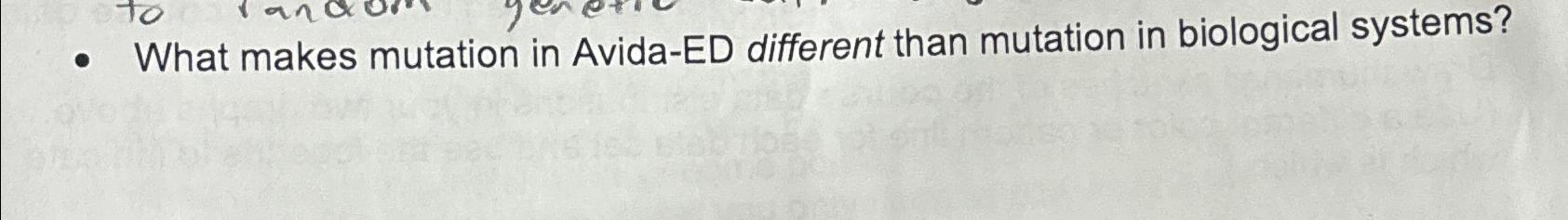 Solved What makes mutation in Avida-ED different than | Chegg.com