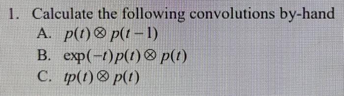 Solved 1. Calculate the following convolutions by-hand A. | Chegg.com