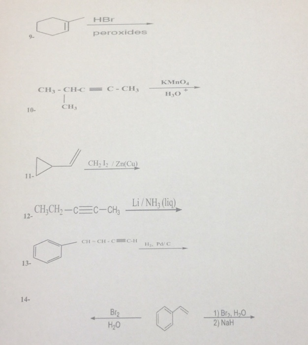 Solved 17H HCI 2 - HCI 1) BH-THF 2) H2O2, KOH | H2O, H3PO4 | Chegg.com