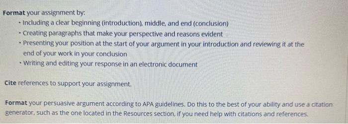 Solved Assignment Content Crafting an effective argument is | Chegg.com