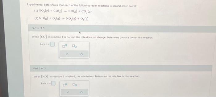 Solved Experimental data shows that each of the following | Chegg.com