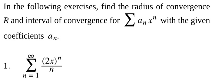 Solved In the following exercises, find the radius of | Chegg.com