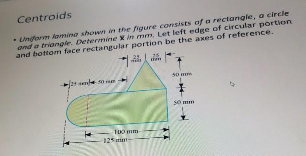 Solved Centroids • Uniform lamina shown in the figure | Chegg.com
