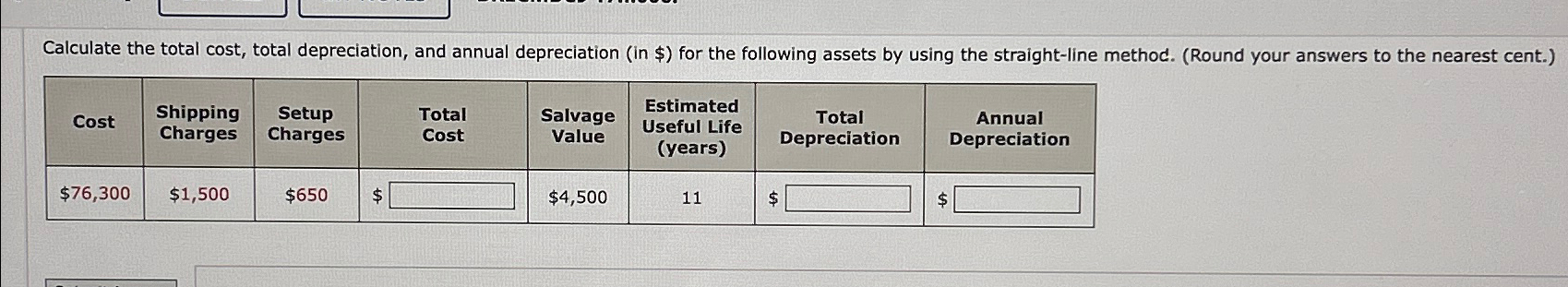 Solved Calculate the total cost, total depreciation, and | Chegg.com