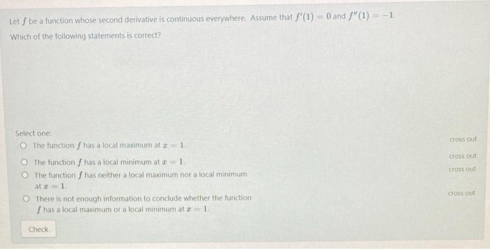Solved Let Be A Function Whose Second Derivative Is