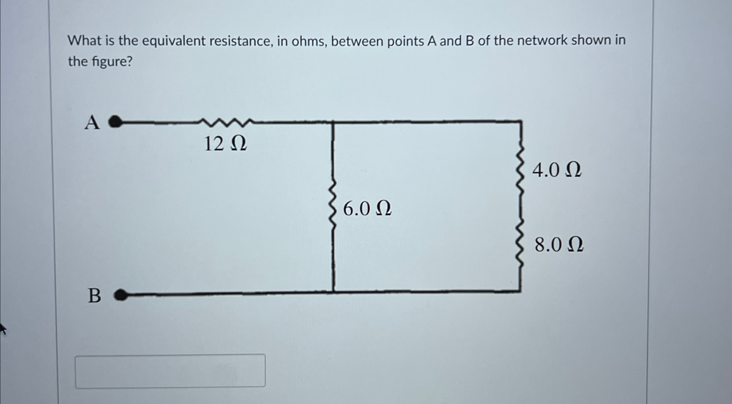 Solved What is the equivalent resistance, in ohms, between | Chegg.com