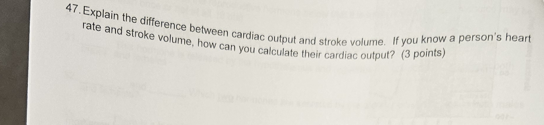 Solved Explain the difference between cardiac output and | Chegg.com