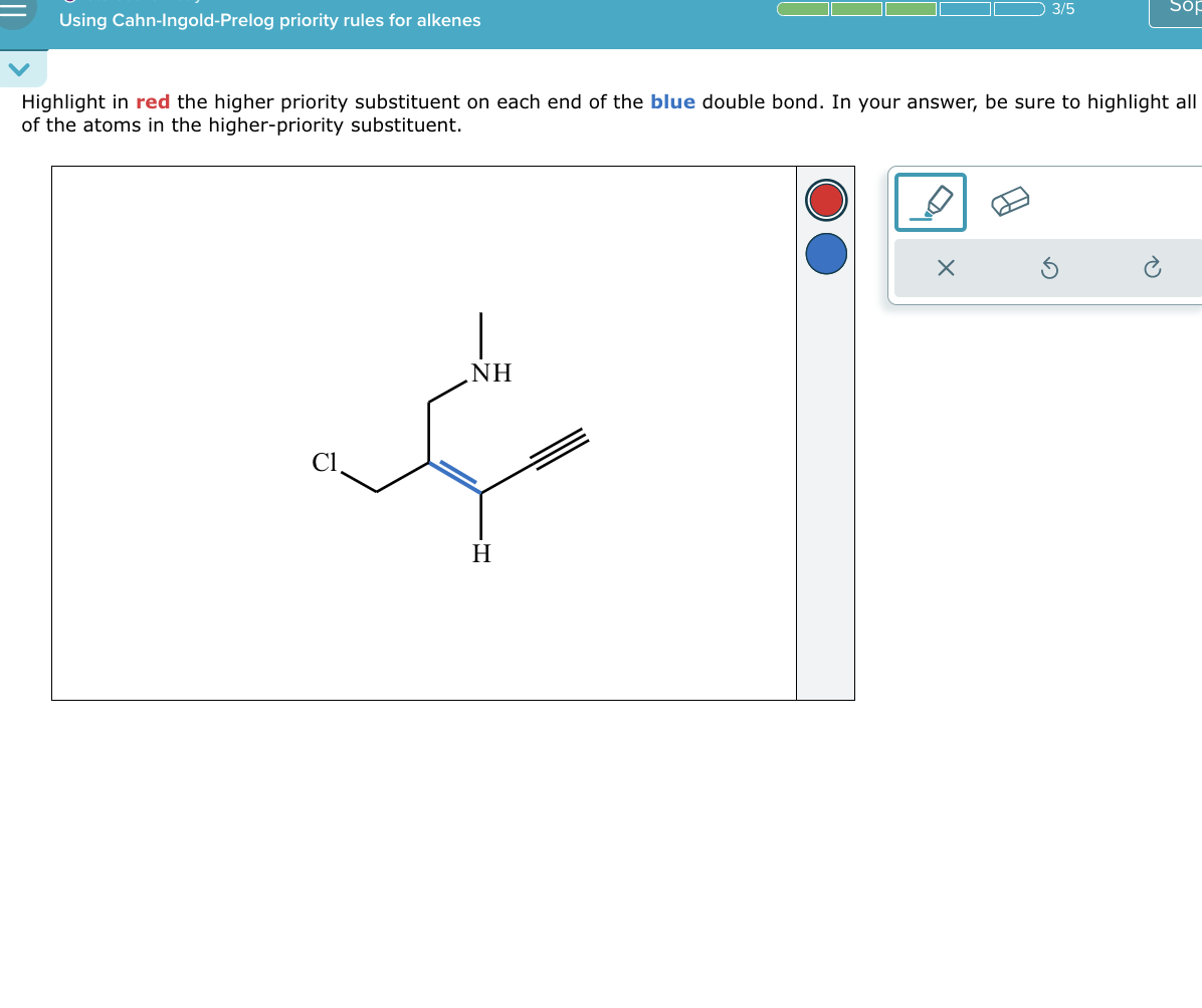 Solved Highlight in red the higher priority substituent on | Chegg.com