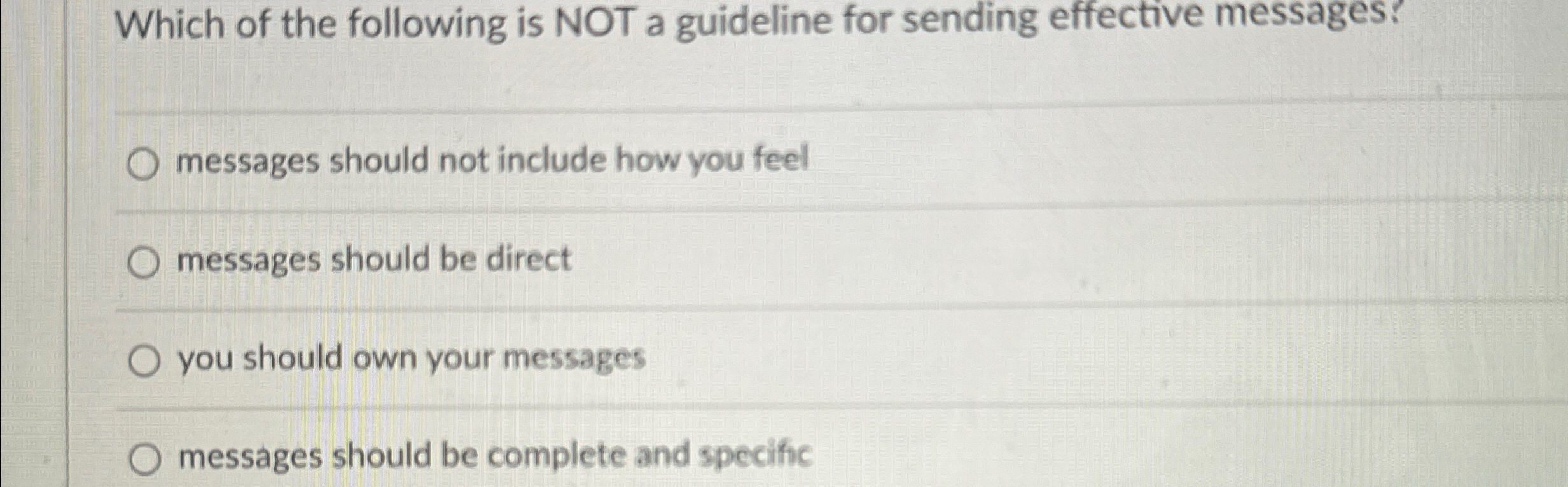 Solved Which of the following is NOT a guideline for sending | Chegg.com