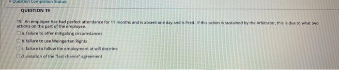 Solved Question completion Status QUESTION 19 19. An | Chegg.com