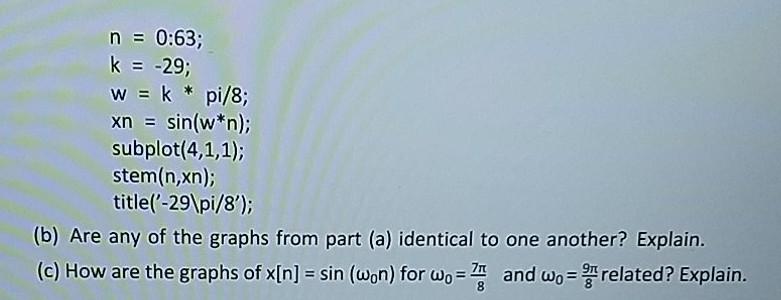 Solved 3. (a) Use Matlab to generate and plot the | Chegg.com