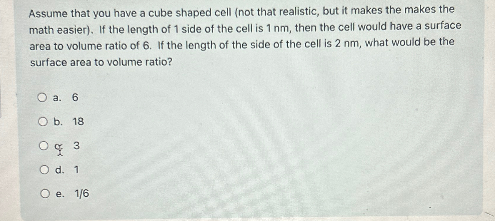 Solved Assume that you have a cube shaped cell (not that | Chegg.com