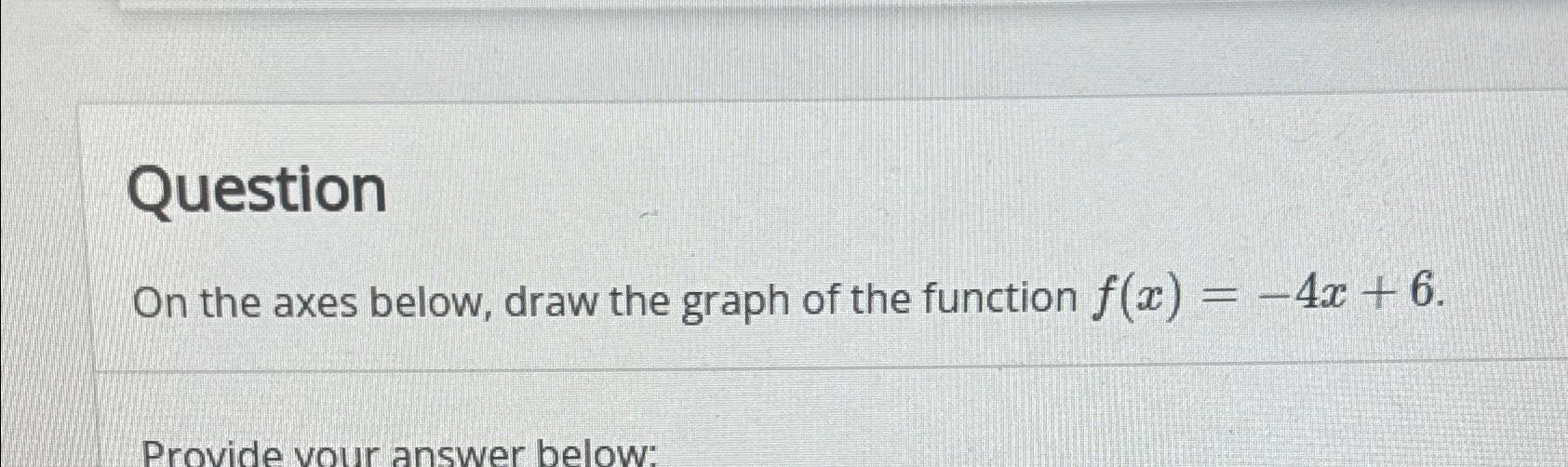 Solved QuestionOn the axes below, draw the graph of the | Chegg.com