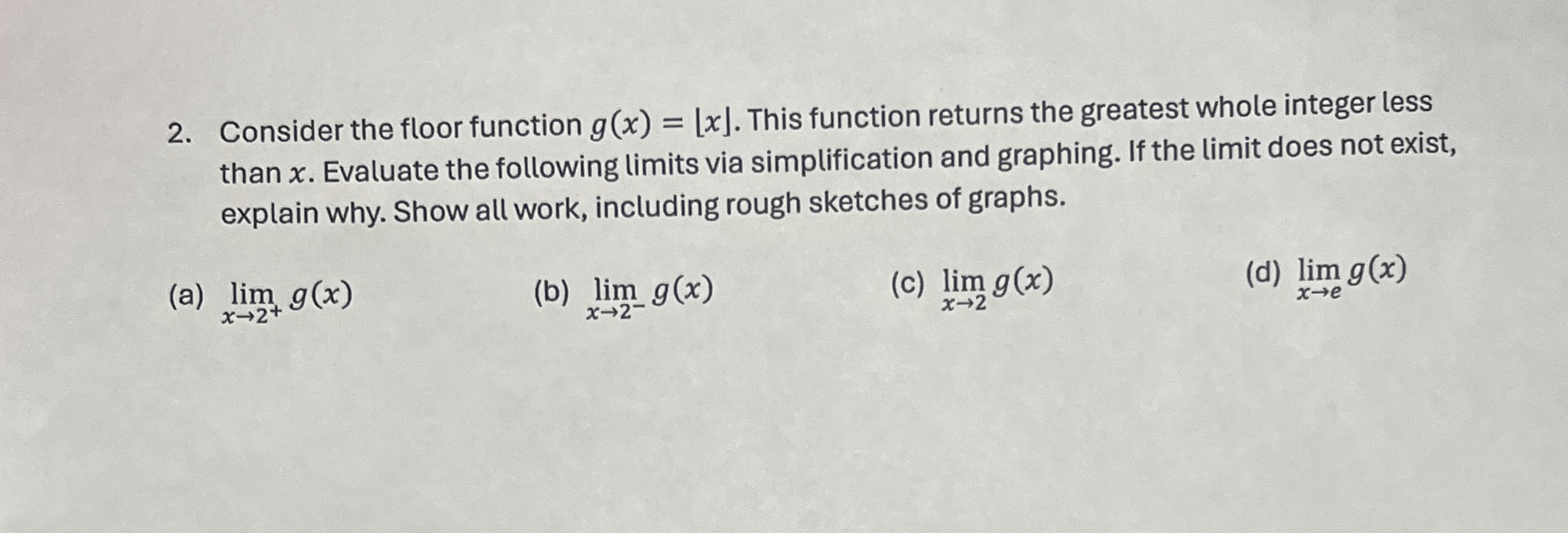 Solved Consider the floor function g(x)=|??x??|. ﻿This | Chegg.com