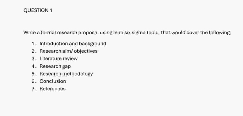 Solved QUESTION 1Write a formal research proposal using lean | Chegg.com