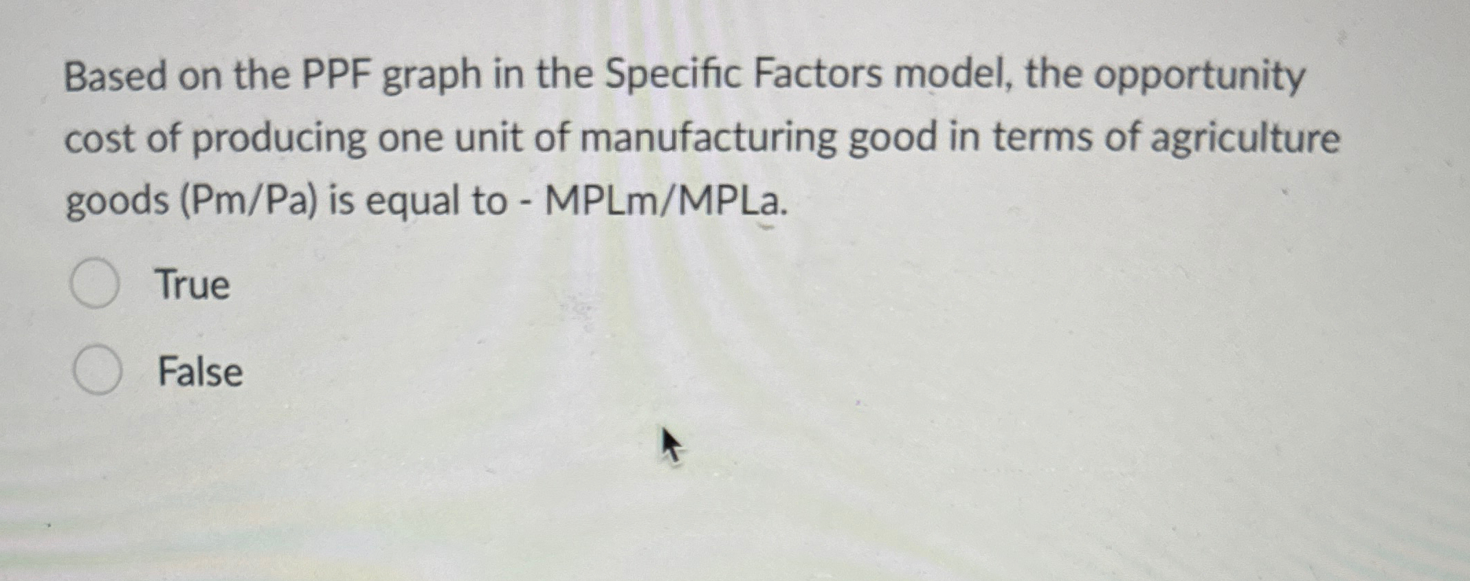 Solved Based On The Ppf Graph In The Specific Factors Model