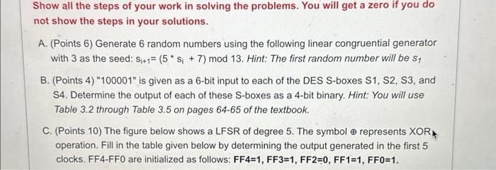 Solved Show all the steps of your work in solving the | Chegg.com