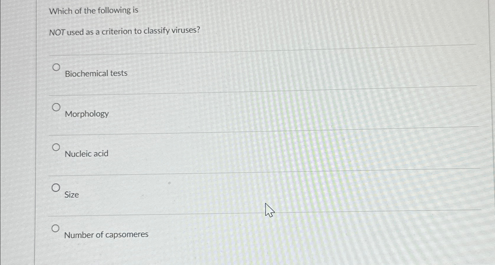 Solved Which of the following isNOT used as a criterion to | Chegg.com