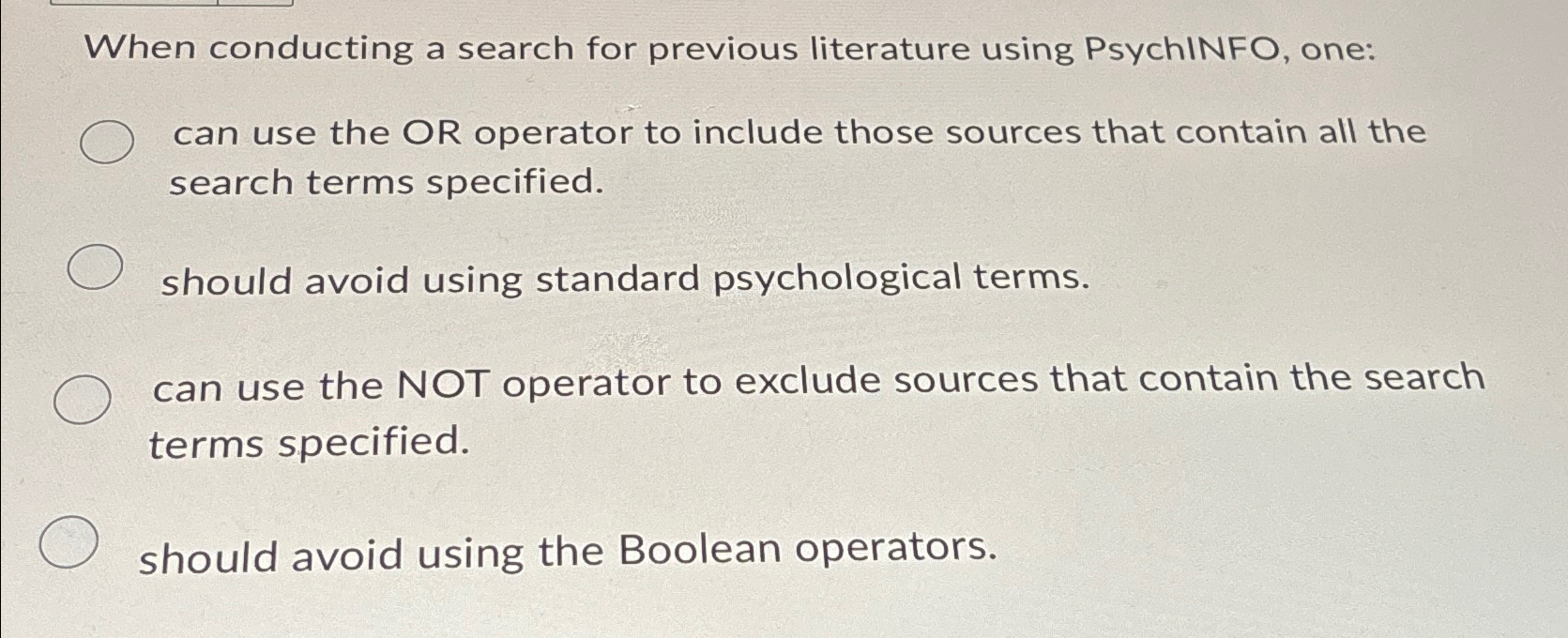 Solved When conducting a search for previous literature | Chegg.com