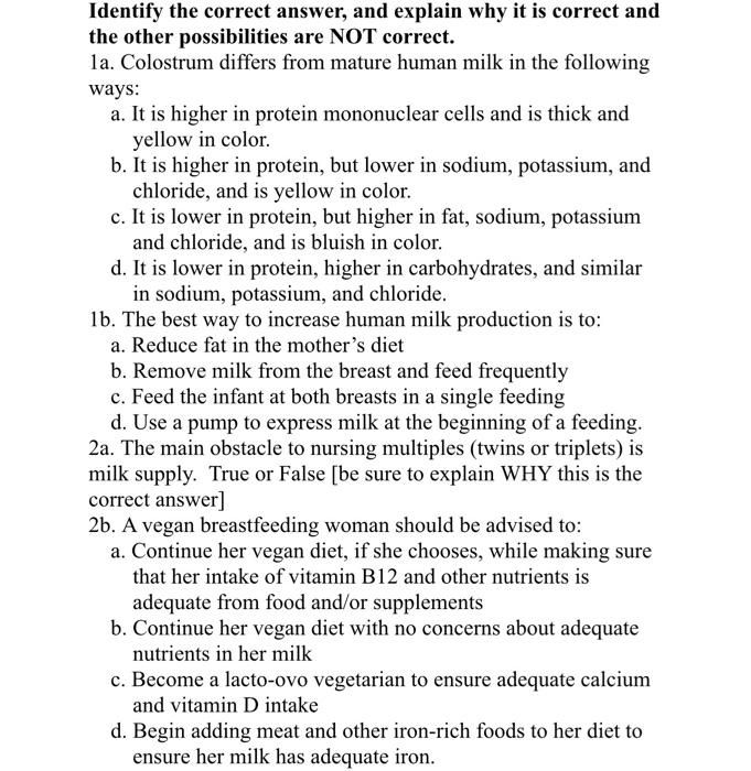 Solved Identify the correct answer, and explain why it is | Chegg.com