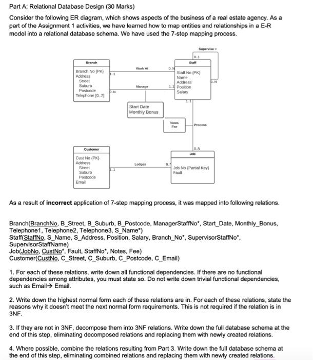 Solved Part A Relational Database Design (30 Marks) Consider | Chegg.com