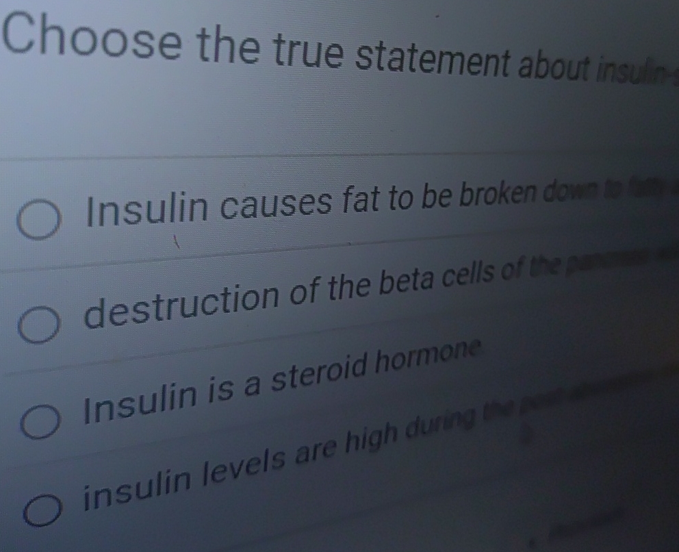 Solved Choose the true statement about insul?Insulin causes | Chegg.com