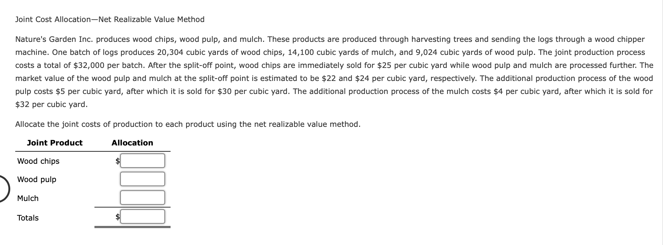 Solved Joint Cost Allocation-Net Realizable Value | Chegg.com
