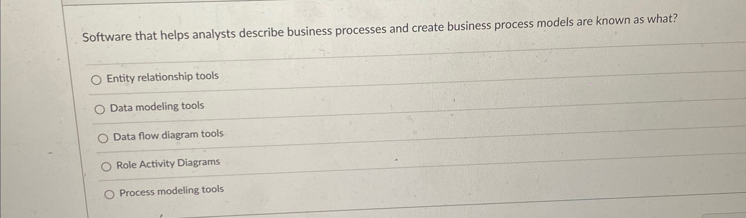Solved Software that helps analysts describe business | Chegg.com