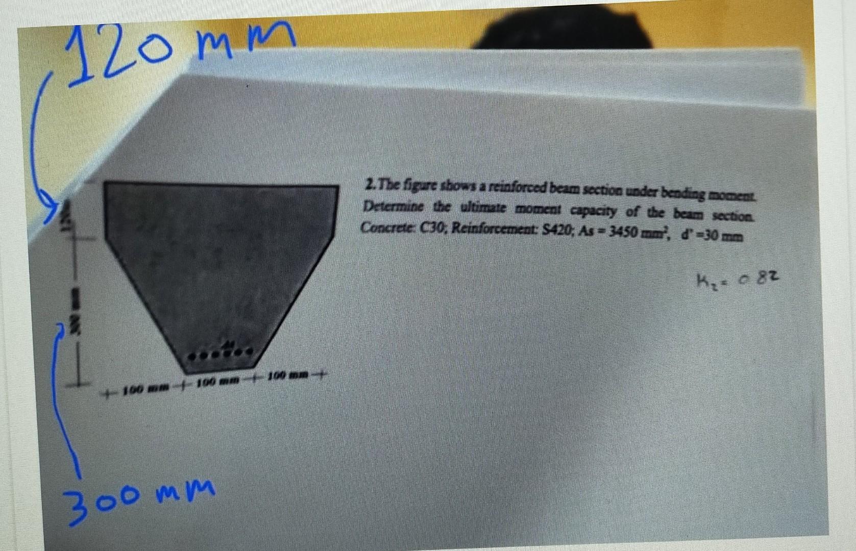 Solved 2. The figure shows a reinforced beam section under | Chegg.com