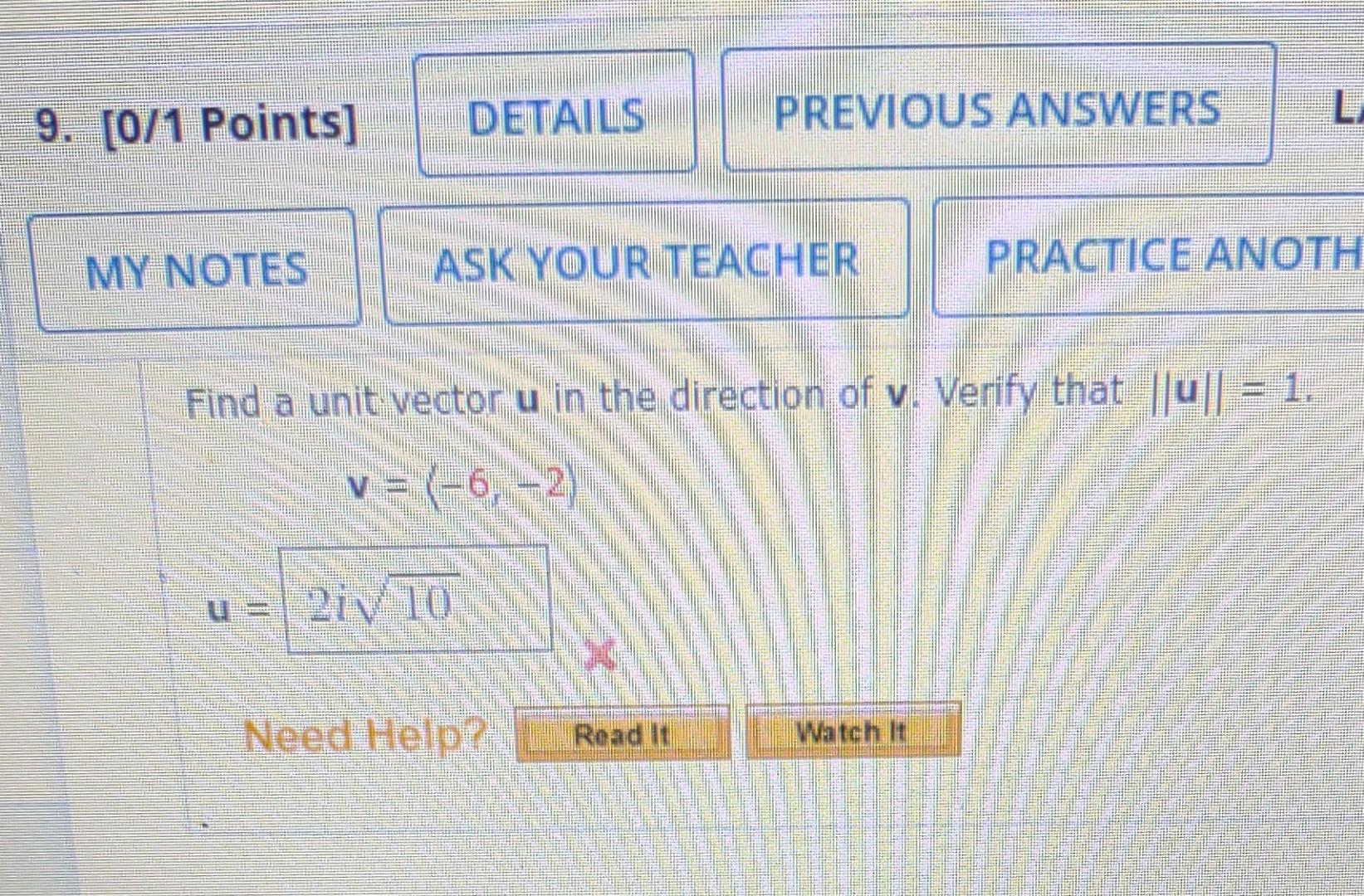 Solved Find a unit vector u in the direction of v. Verify | Chegg.com