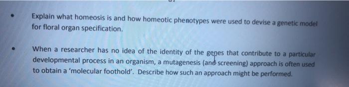 Solved Explain what homeosis is and how homeotic phenotypes | Chegg.com