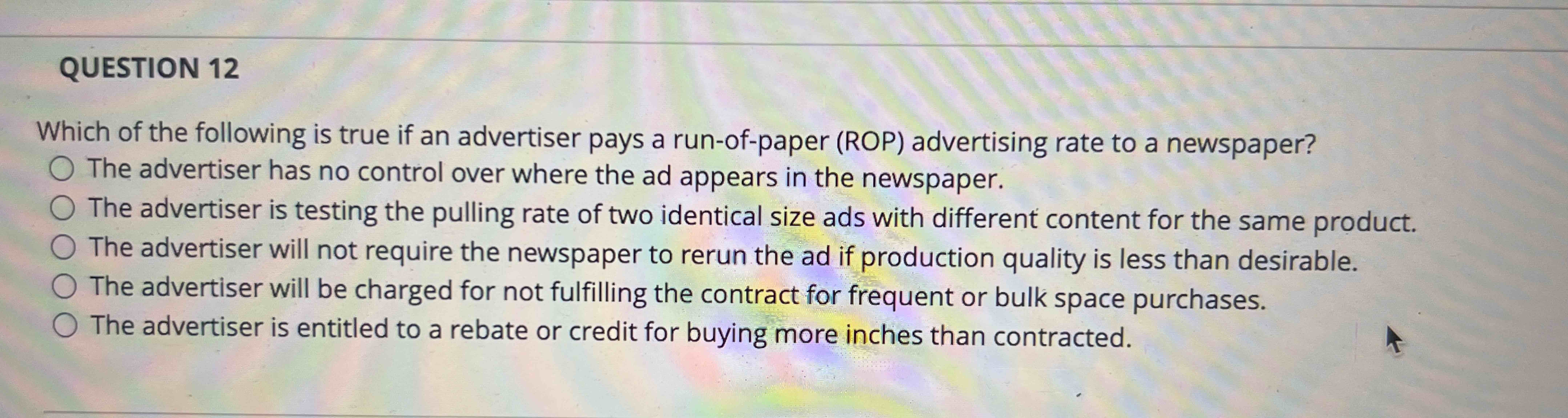 Solved QUESTION 12Which of the following is true if an | Chegg.com