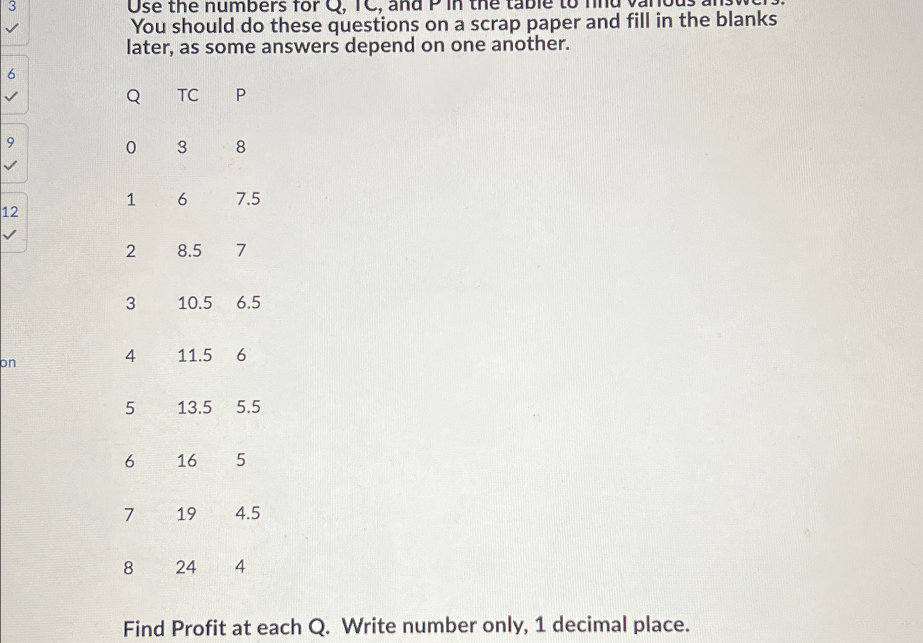 Solved Use the numbers forYou should do these questions on a | Chegg.com