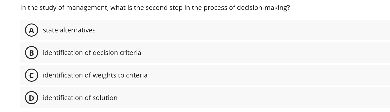 Solved In the study of management, what is the second step | Chegg.com