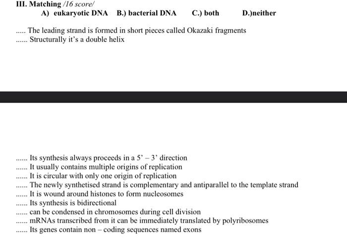 Solved The leading strand is formed in short pieces called | Chegg.com