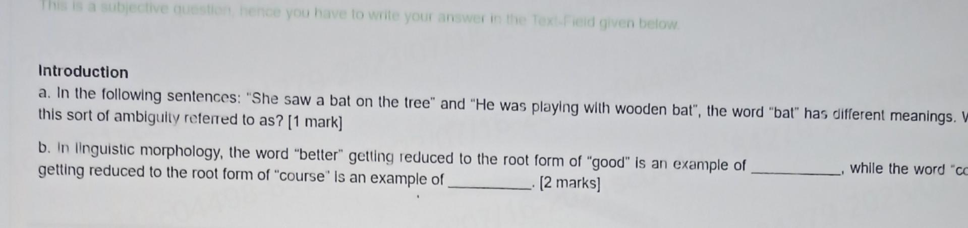 Solved Introduction a. In the following sentences: "She saw | Chegg.com