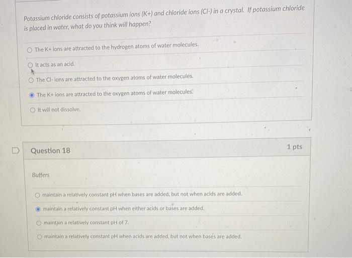 Solved Potassium chloride consists of potassium ions (K+) | Chegg.com