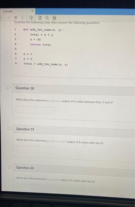Solved Examine the following code, thien answer the | Chegg.com