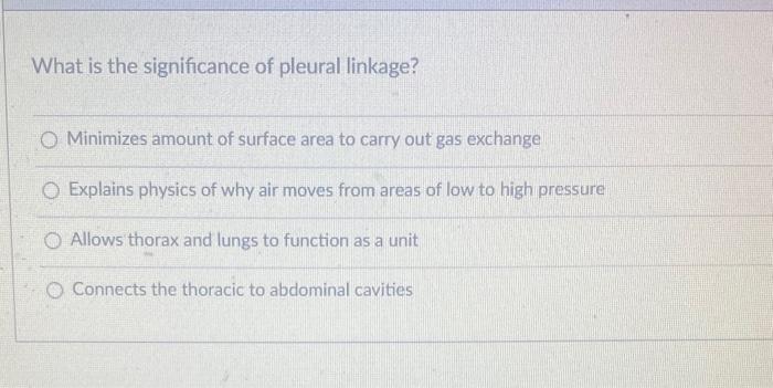 Solved What is the significance of pleural linkage? | Chegg.com