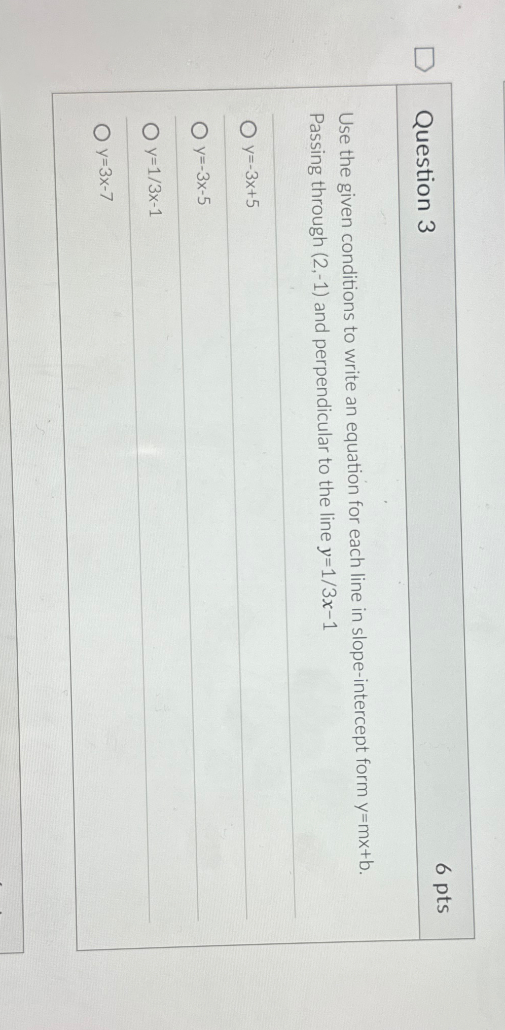 Solved Question 36 ﻿ptsUse the given conditions to write an | Chegg.com