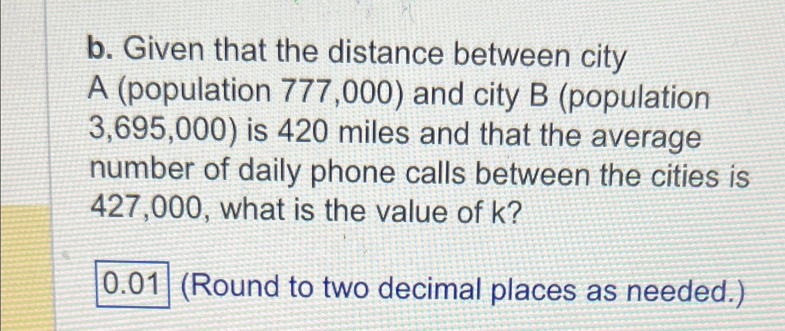 Solved b. ﻿Given that the distance between city A | Chegg.com